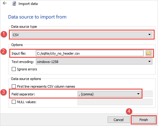 Import A CSV File Into An SQLite Table